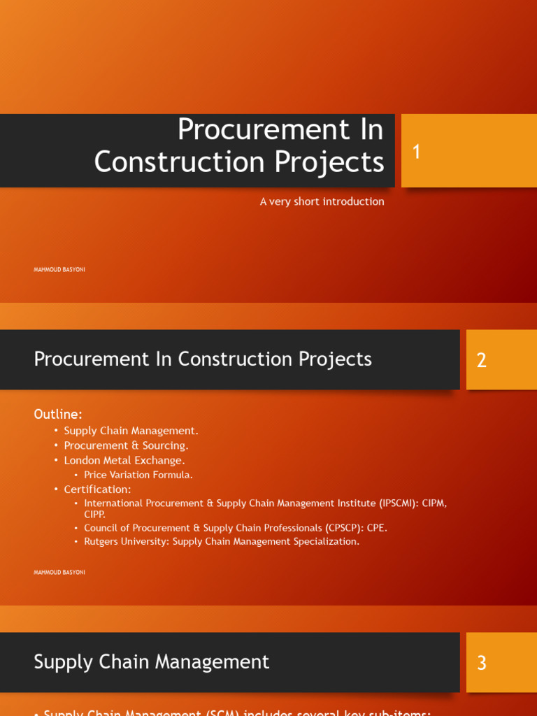Procurement in Construction Projects | PDF | Procurement | Supply Chain