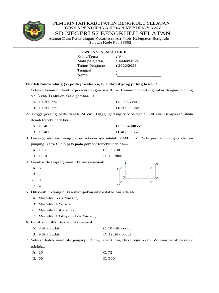 soal thb kls5 smt 2 | PDF