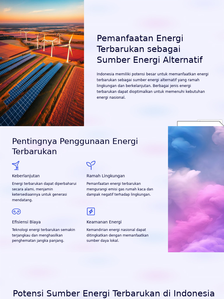 Pemanfaatan Energi Terbarukan di Indonesia | PDF