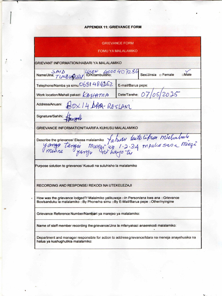 Said Grievance | PDF