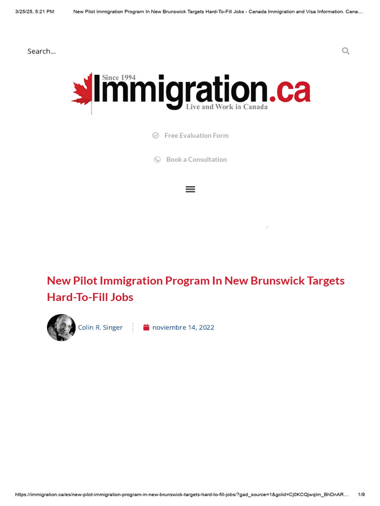 New Brunswick Critical Worker Pilot 2023 | PDF | Immigration | Employment