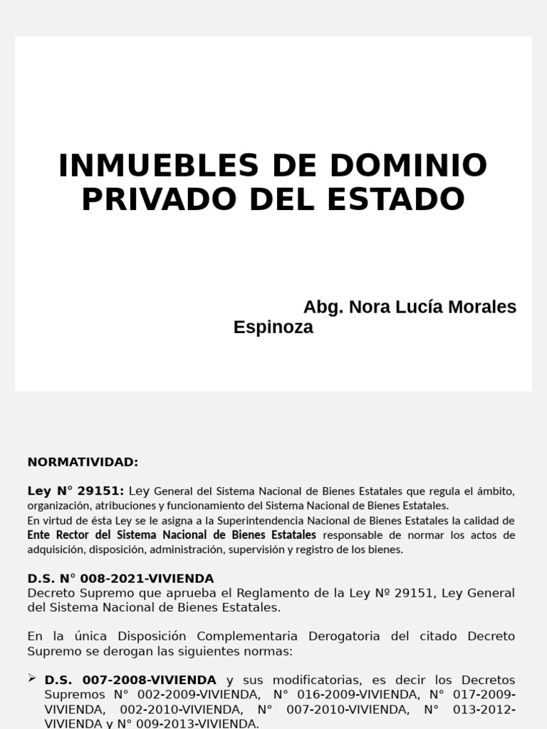 Sesion 02 Inmuebles de Dominio Privado Del Estado | PDF | Propiedad ...