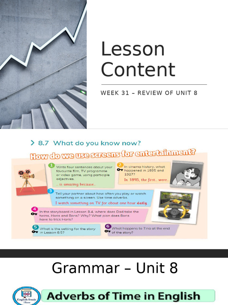 Lesson Content - Review of Grammar Unit 8 | PDF