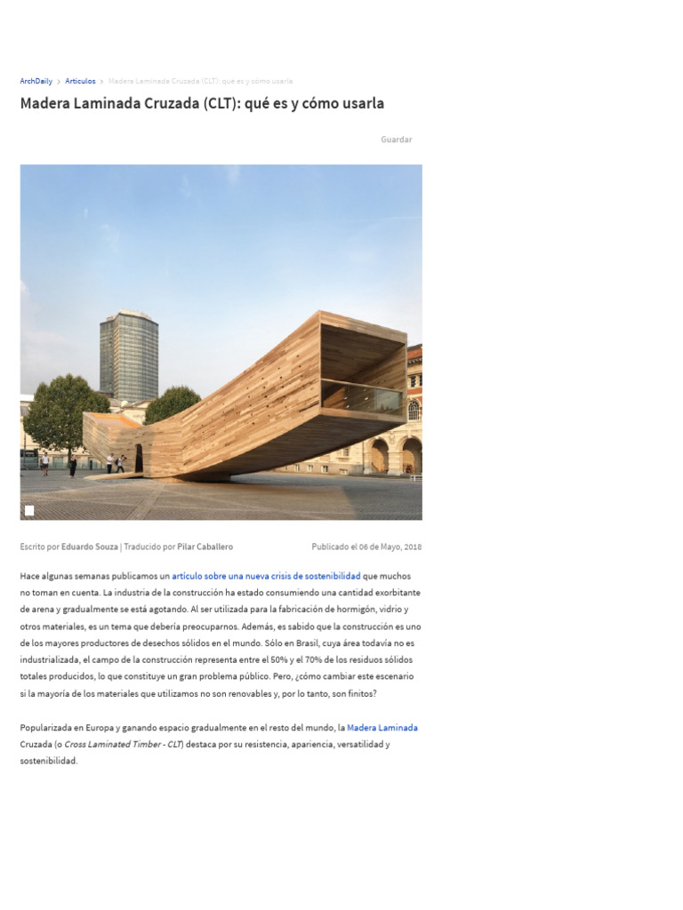 Madera Laminada Cruzada (CLT) : Qué Es y Cómo Usarla - ArchDaily Colombia | PDF | Madera | pared