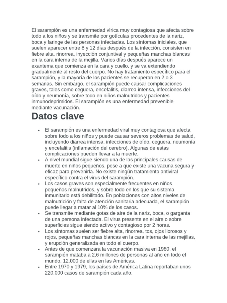 SArampion | PDF | Sarampión | Vacunas