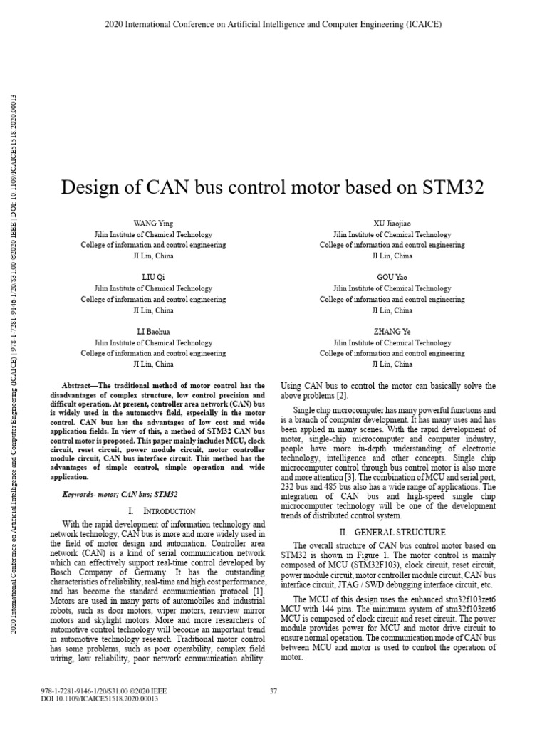 CAN Bus Motor Control System Overview | PDF | Office Equipment ...
