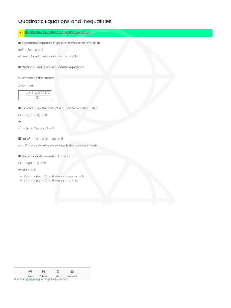 Add Maths Quadratic Equations | PDF | Quadratic Equation | Mathematics
