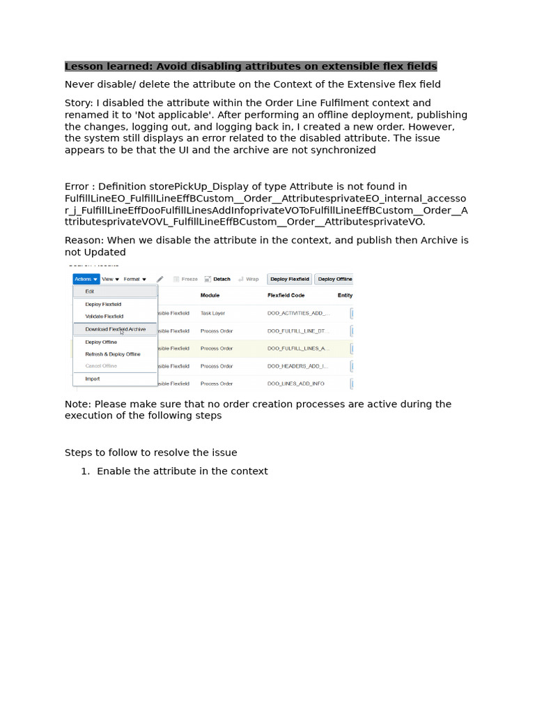 EFF Attribute Management in Oracle Fusion | PDF