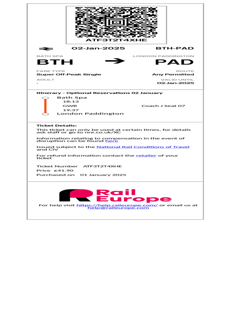 Bath Spa - London Paddington (ATF3T2T4XHE) | PDF