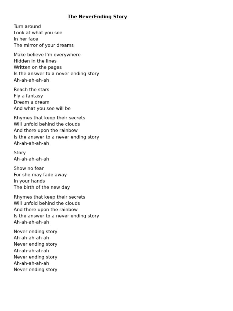 NeverEnding Story Lyrics Analysis | PDF
