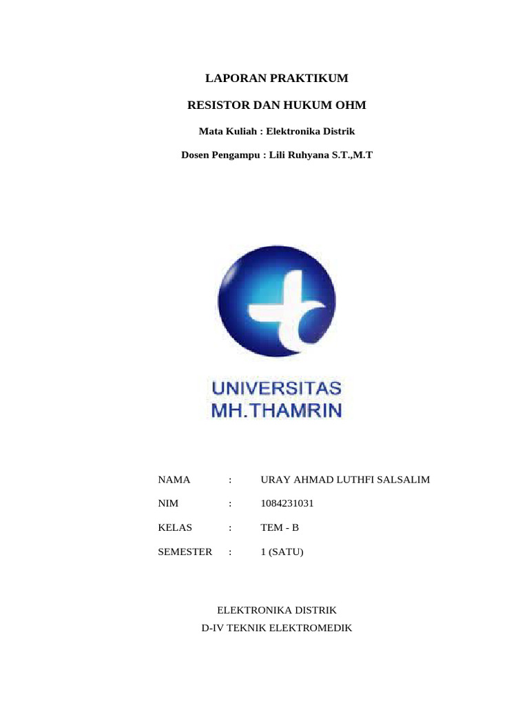 Laprak Resistor Dan Hukum | PDF