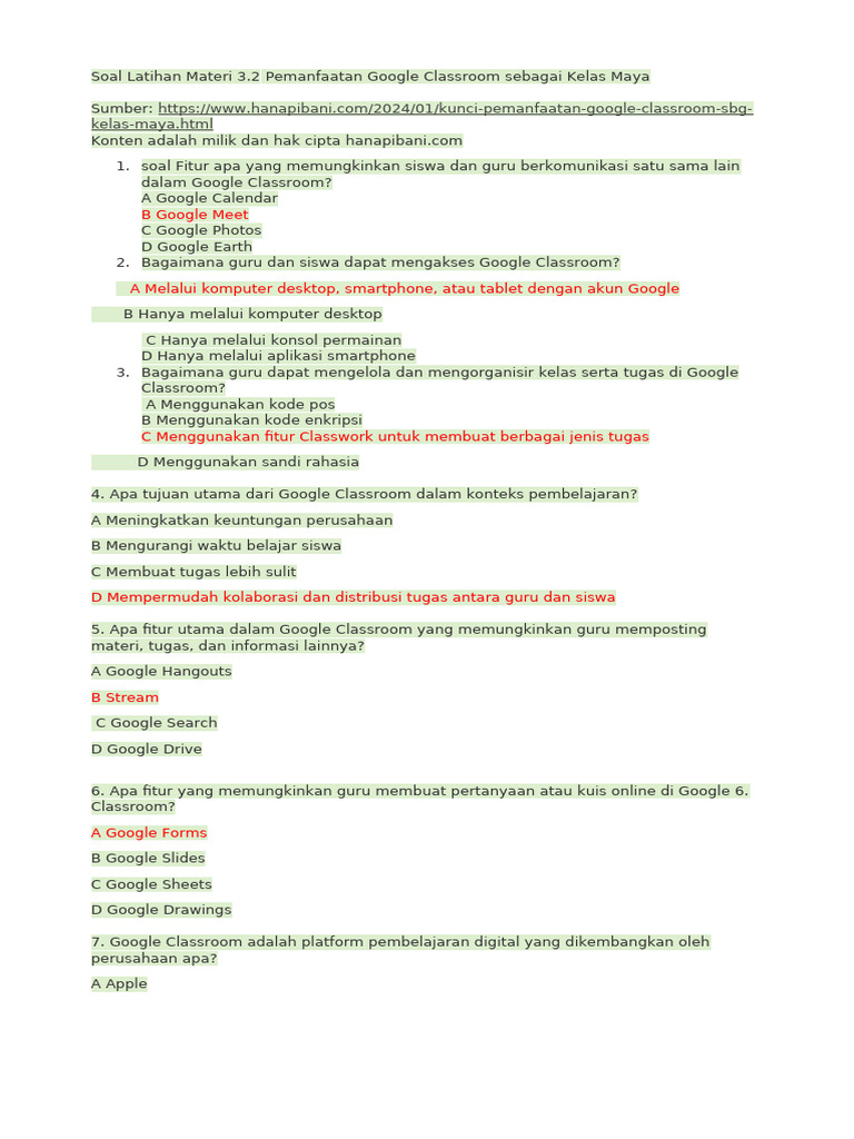 Soal Latihan Materi 3 | PDF