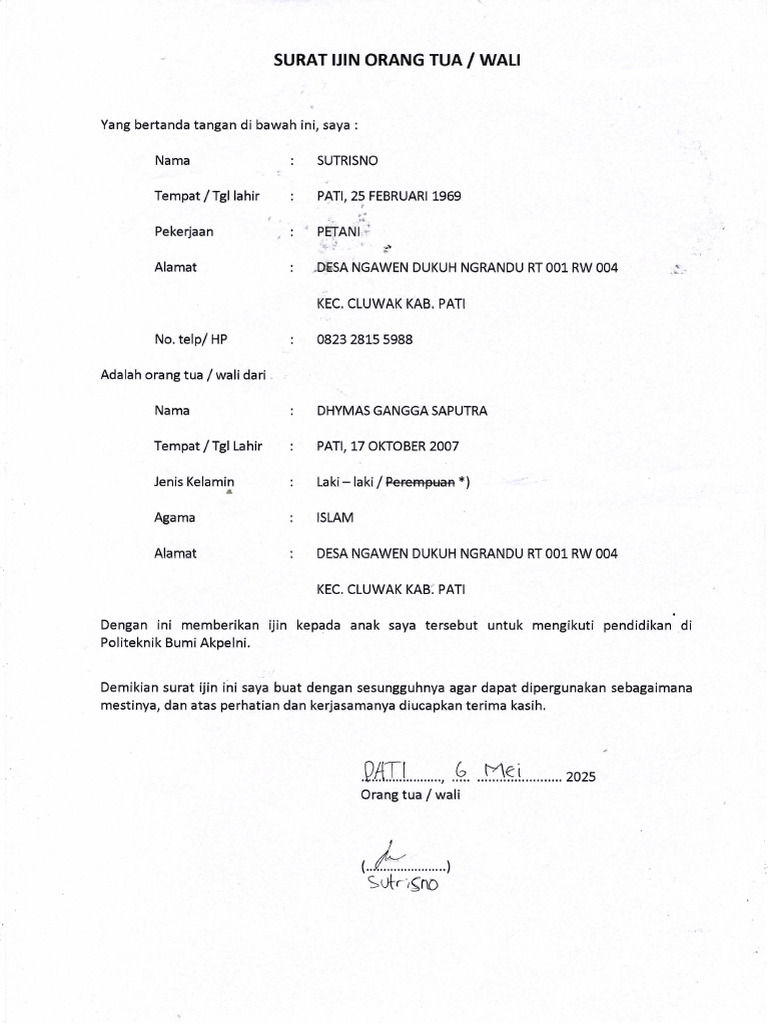 Surat Ijin | PDF