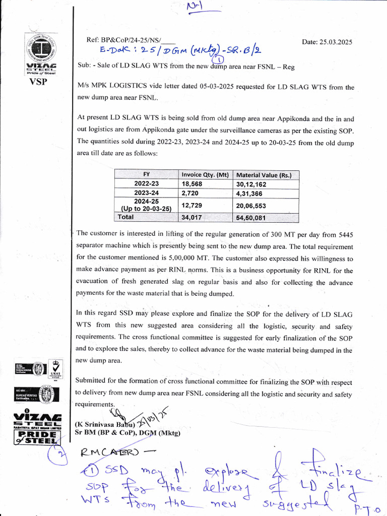 Sale of LD Slag WTS From New Dump | PDF