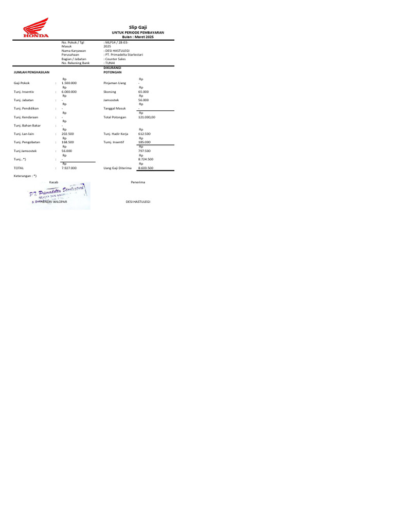 Slip Gaji desi | PDF