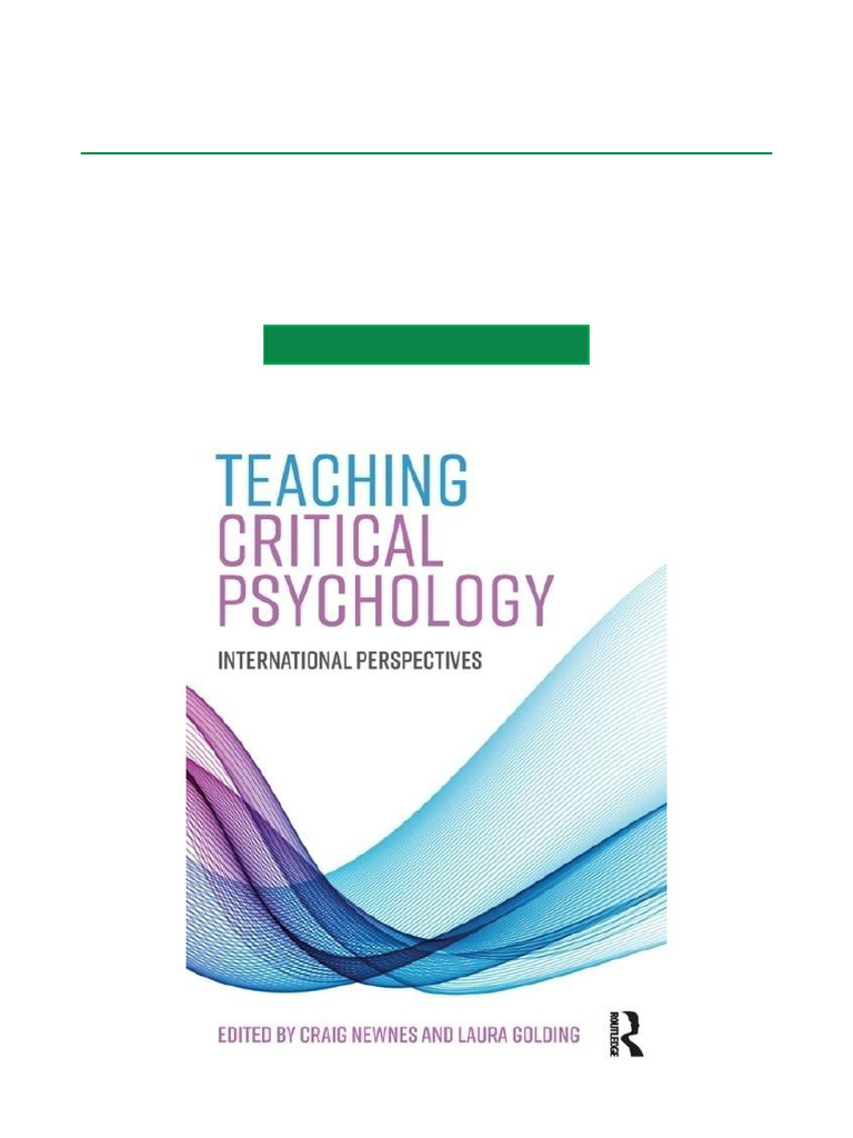 Teaching Critical Psychology International Perspectives - 1st Edition ...
