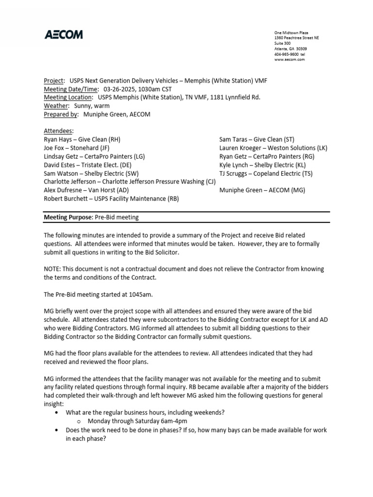 2025-0326_mtgmin_usps Memphis White Station Vmf Pre-bid | PDF