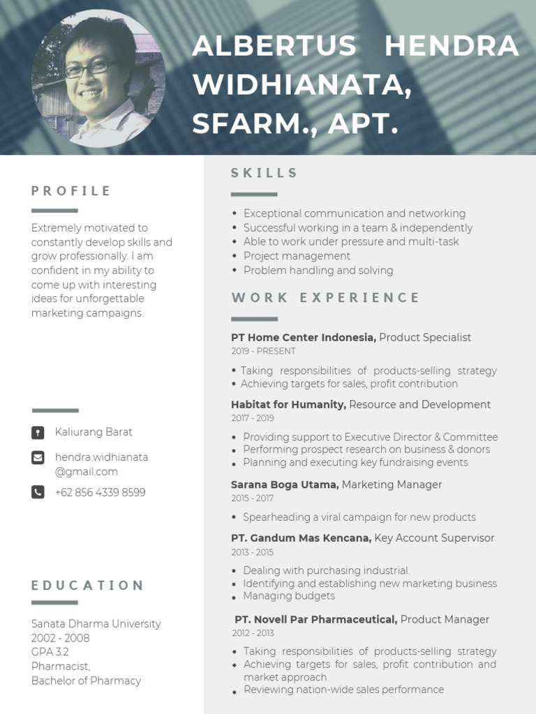 CV Alb. Hendra Widhianata Grey | PDF