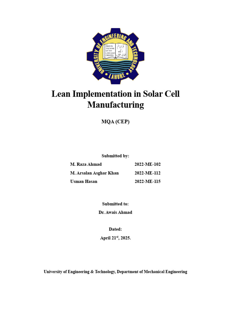 MQA_CEP | PDF | Six Sigma | Lean Manufacturing