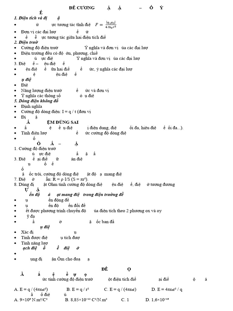 ĐỀ CƯƠNG VL 11- CK 2 | PDF