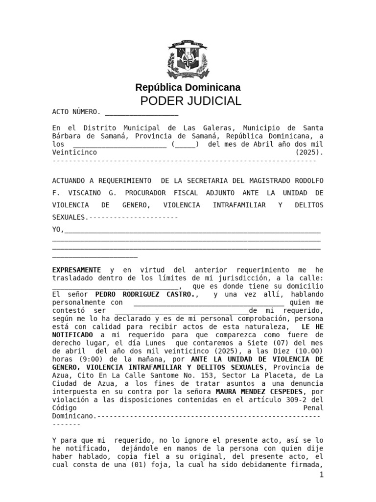 Citacion Las Maura | PDF | Ley Pública | Mala conducta