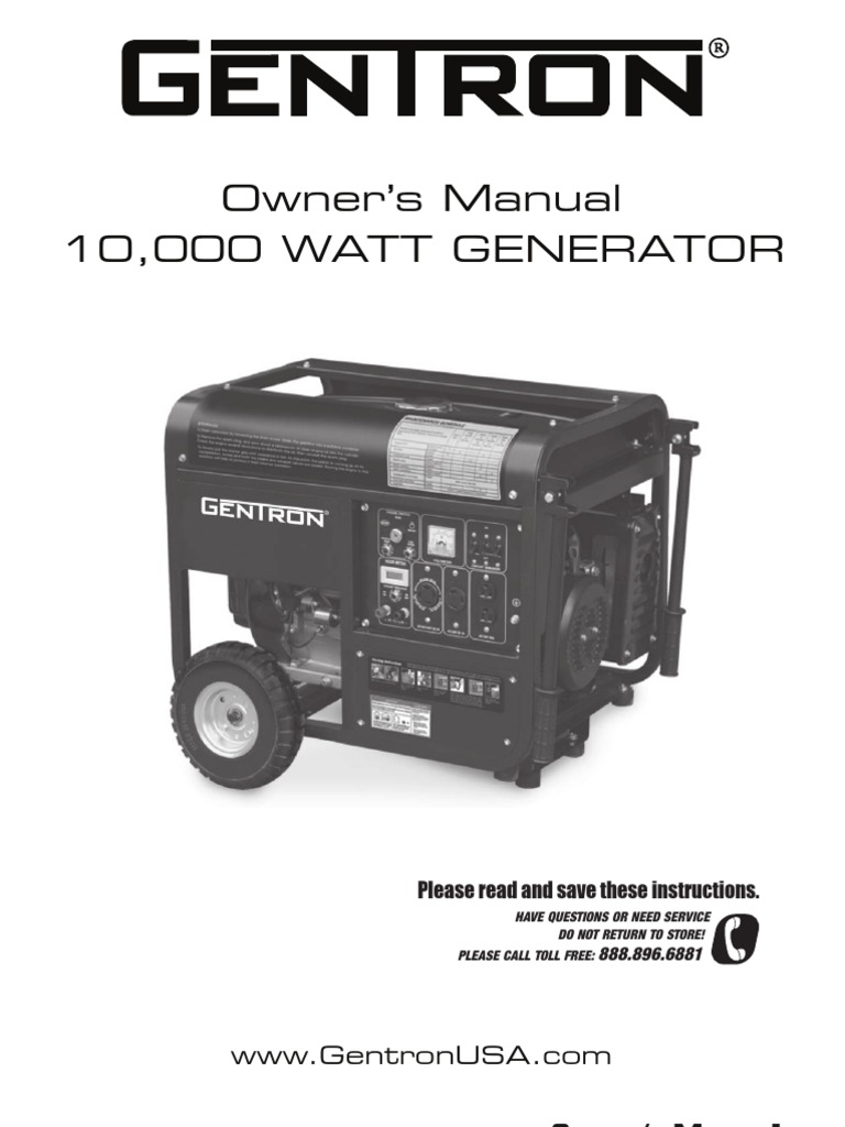 Gentron Pro2 10000 Manual | PDF | Motor Oil | Carburetor