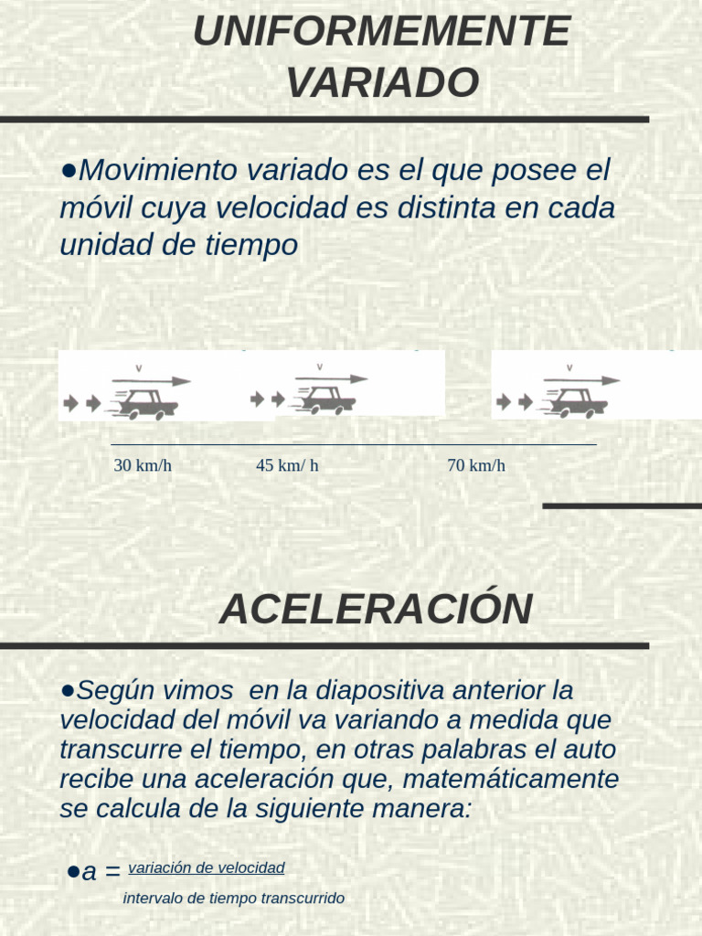 MRUV | PDF | Velocidad | Aceleración