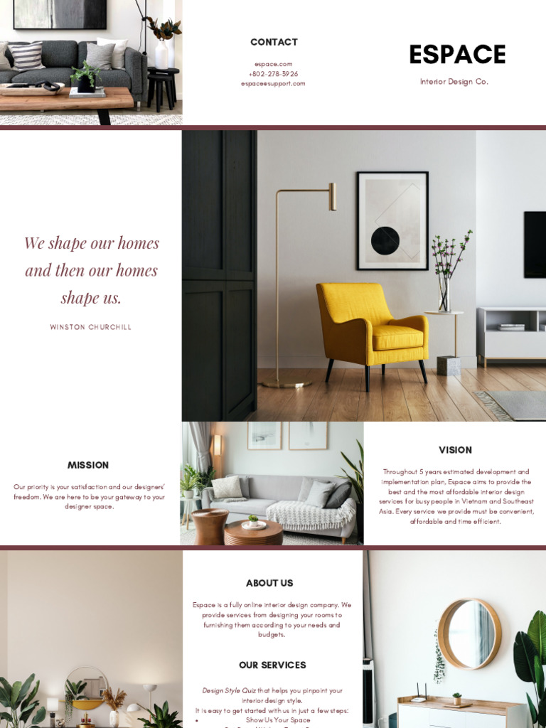 ESPACE Interior Design Trifold Brochure | PDF