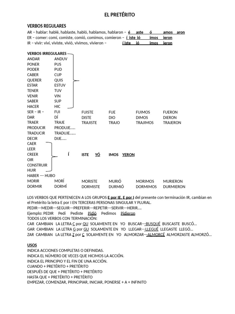 Manual 2 El Preterito Parte1 | PDF