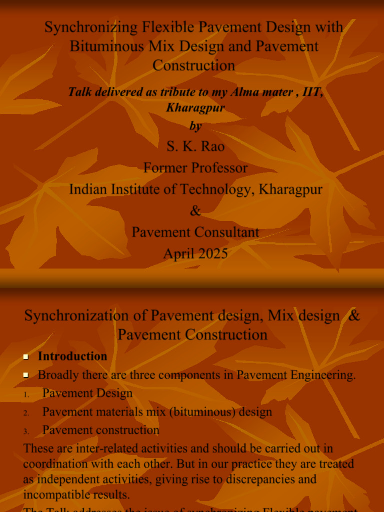 Synchronization of Flexible Pavement Design With Bituminous Mix Design ...