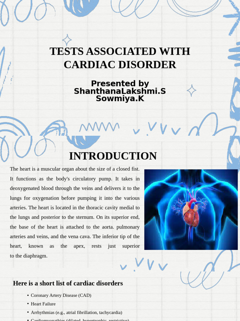 Cardiac Disorder Tests Overview | PDF | Heart | Electrocardiography