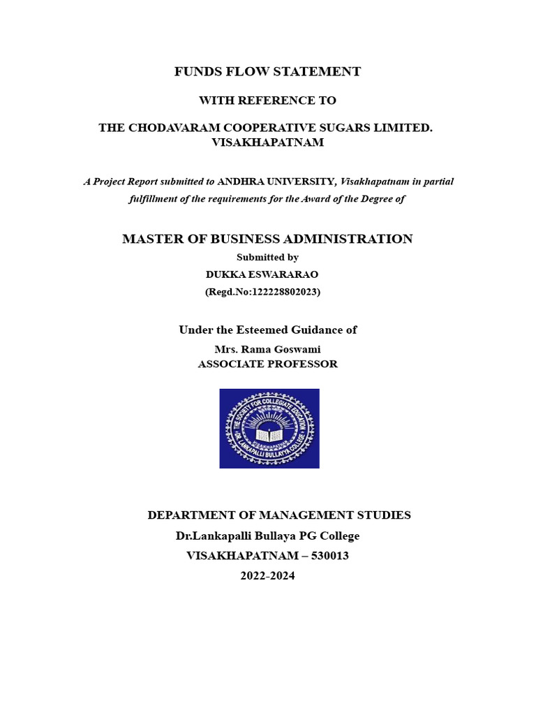 D.eswaRARAO CDVM Project | PDF | Sugarcane | Income