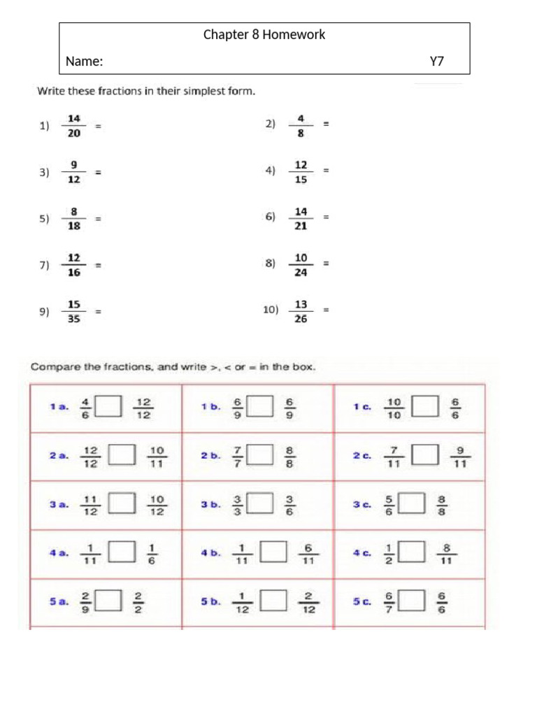 Fractions Y7 | PDF