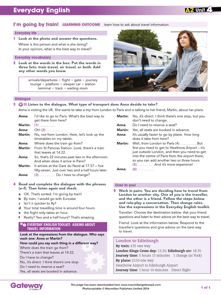 A2 UNIT 4 Everyday English | PDF