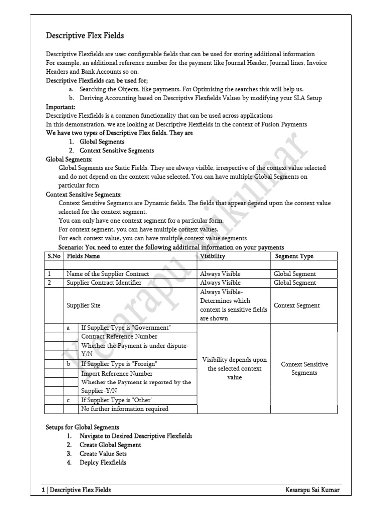 Configuring Descriptive Flexfields | PDF | Accounts Payable | Information Technology