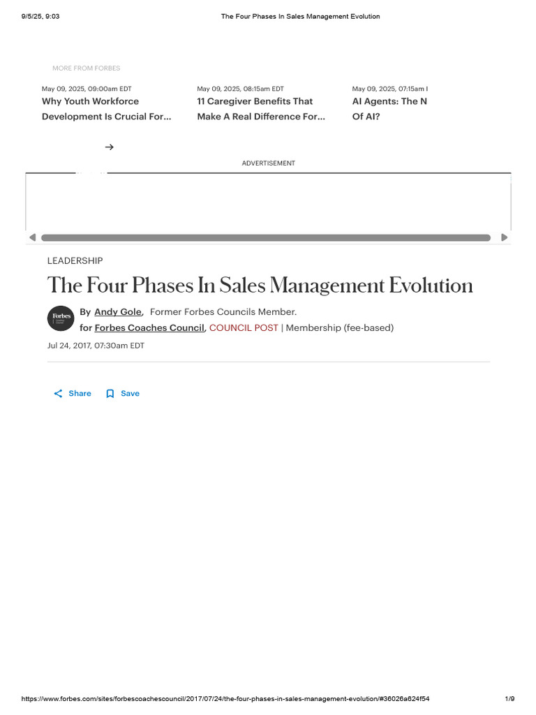 The Four Phases in Sales Management Evolution | PDF | Sales | Artificial Intelligence