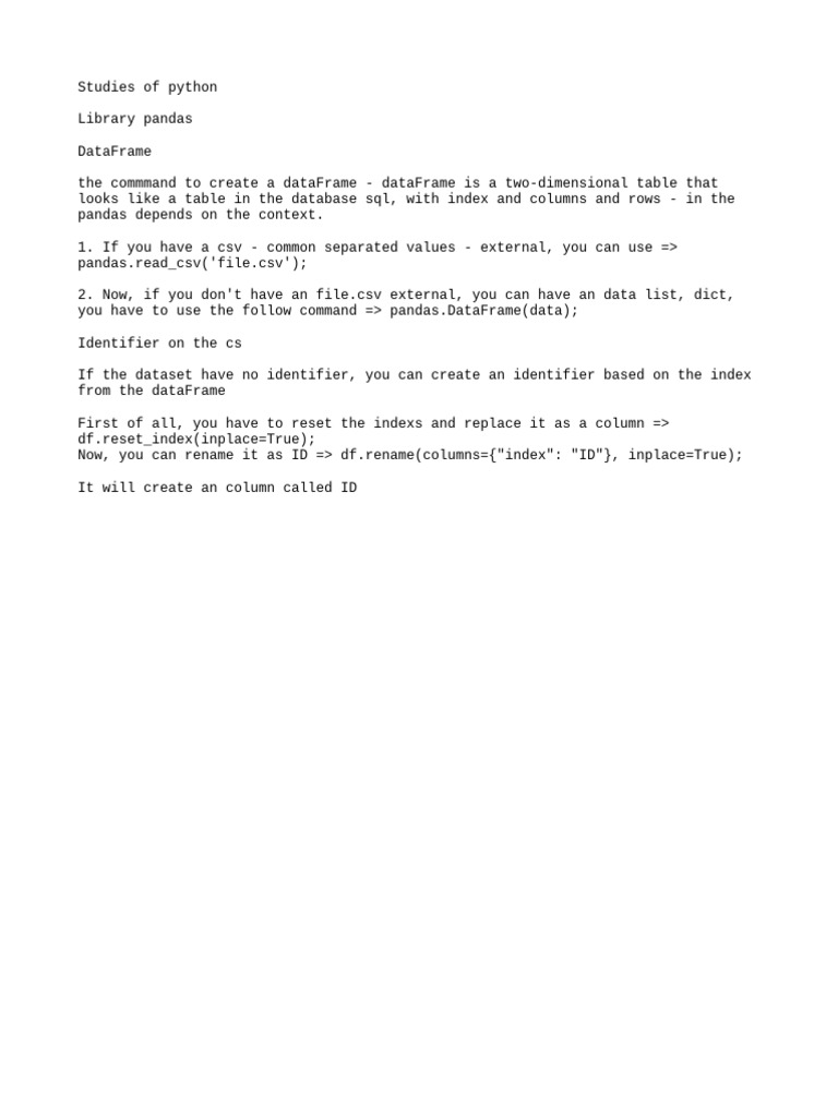 Studies - Python Datasets | PDF