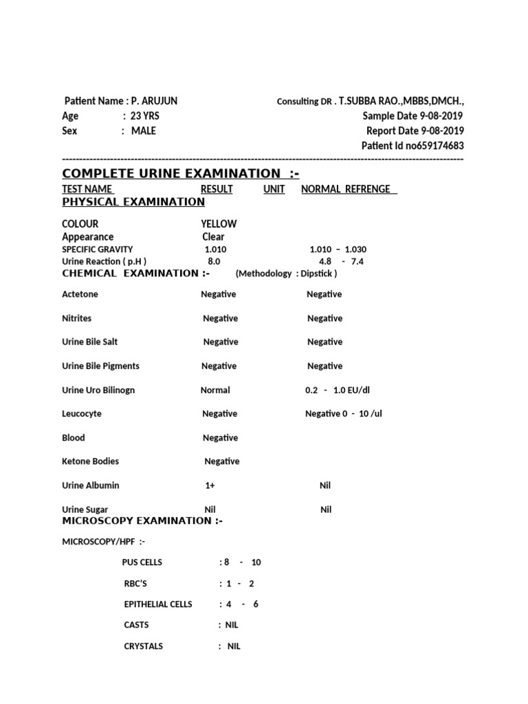 Urine Analysis | PDF
