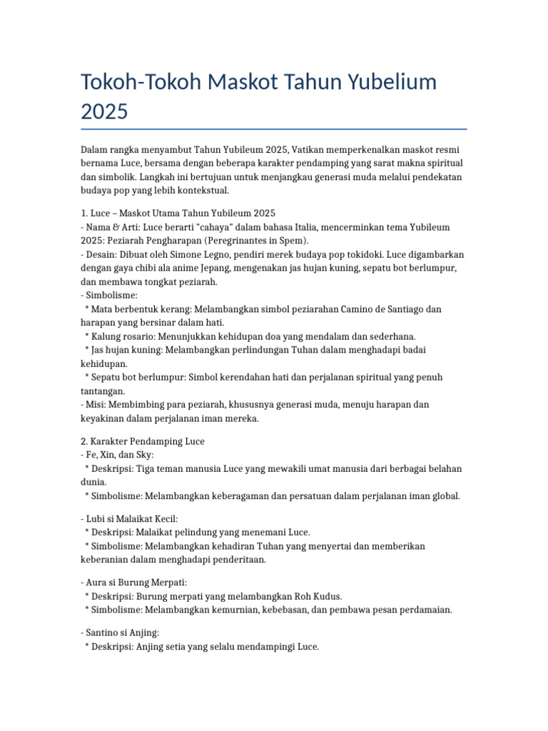 Maskot Yubelium 2025 | PDF