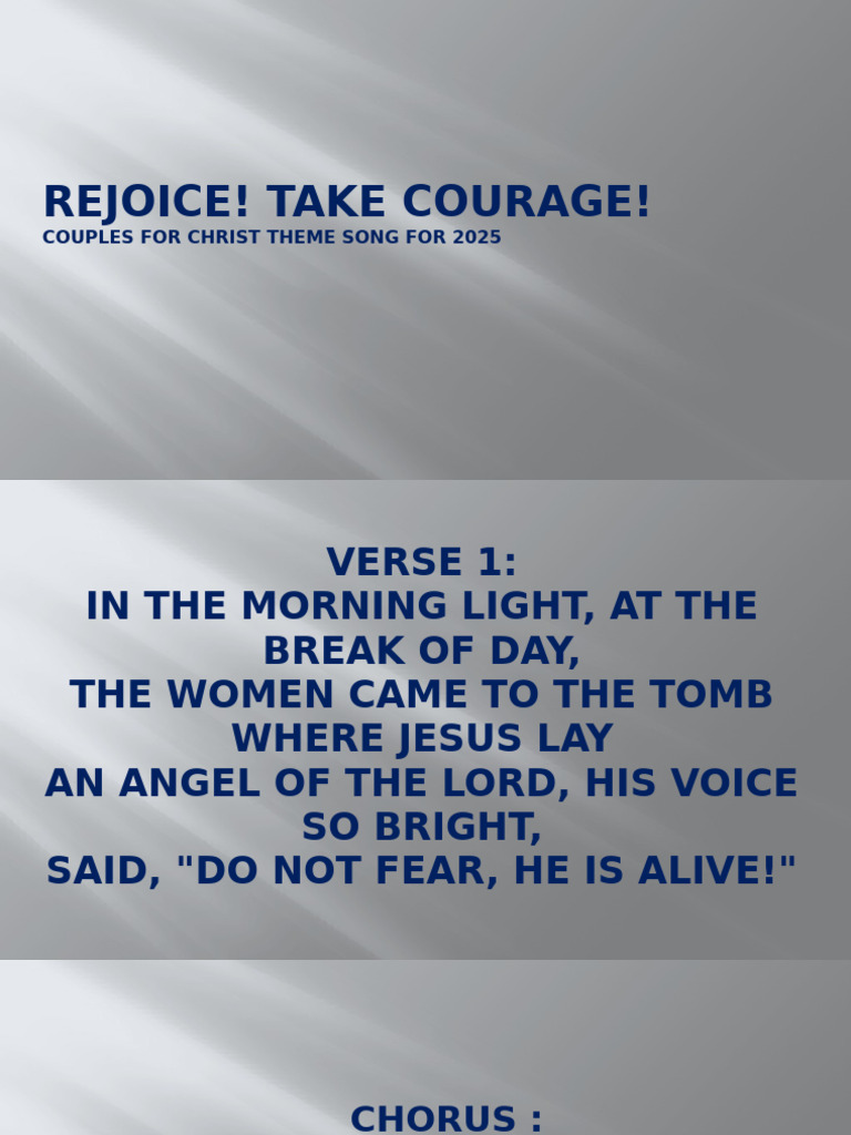 CFC 2025 Theme: Rejoice! Take Courage! | PDF