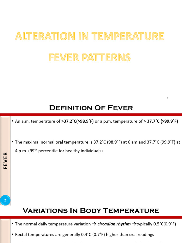 Fever Patterns and Temperature Variations | PDF | Fever | Hyperthermia