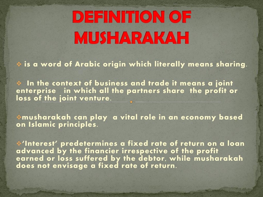 Definition of Musharakah | PDF | Partnership | Business