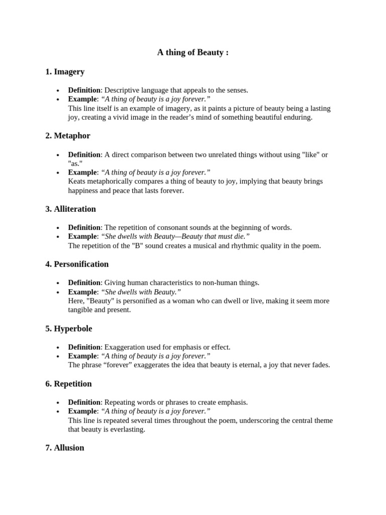 Poetic Devices of 3 Poems | PDF | Poetry | Beauty