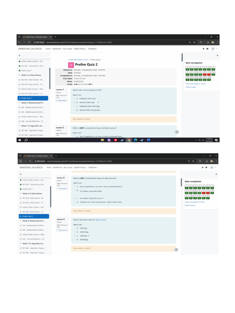 Prelims Quiz 2 Data Analysis | PDF
