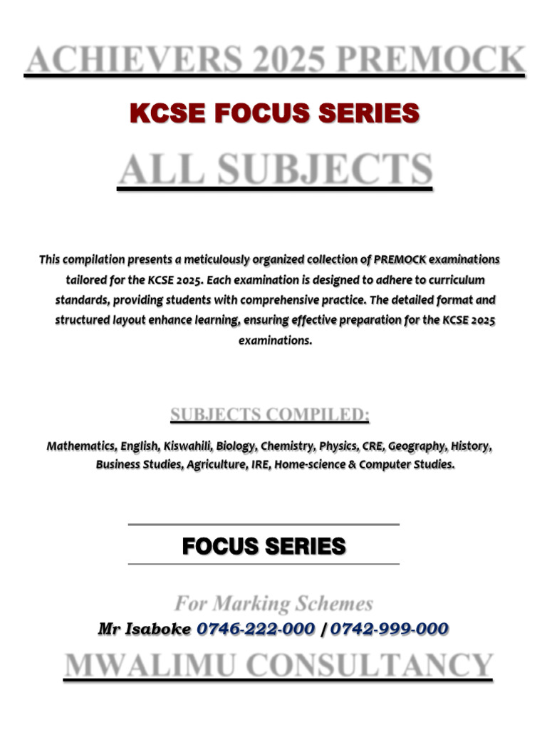 Kcse 2025 Achievers Joint Premock | PDF | Rock (Geology) | Covenant ...