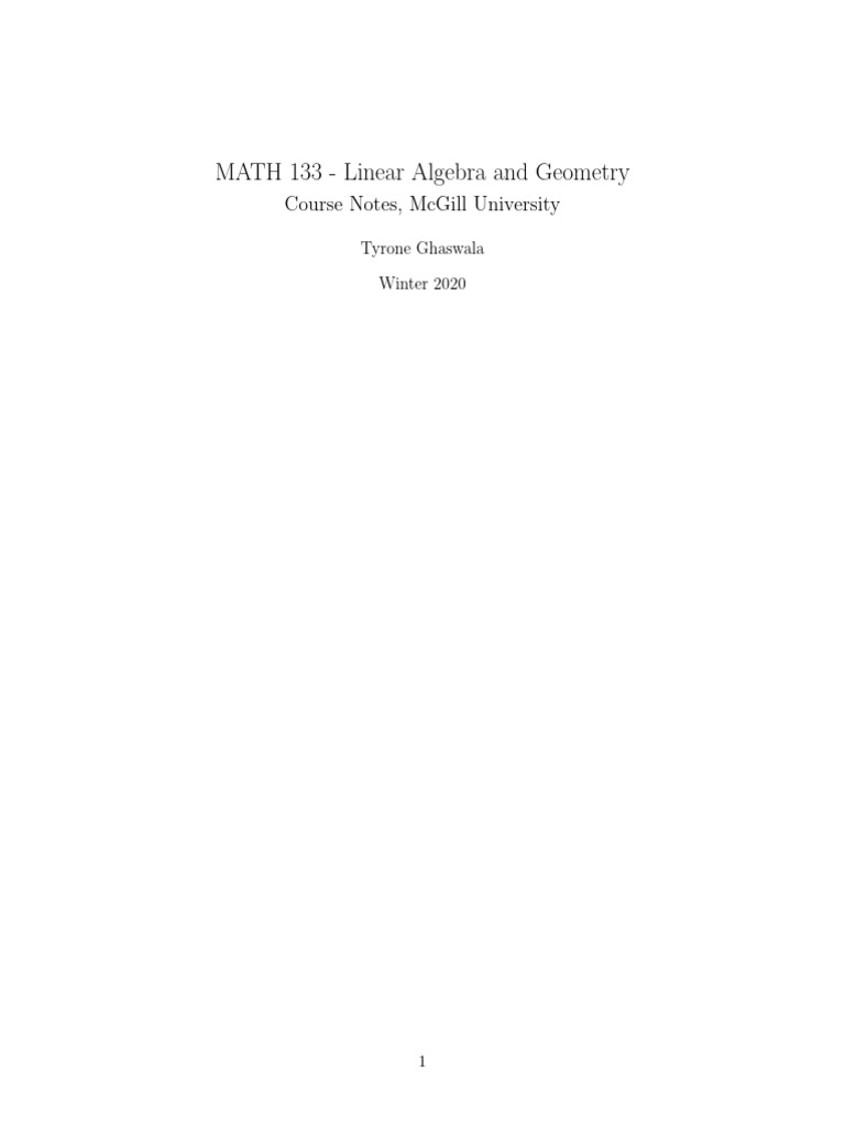 Math 133 Notes | PDF | Matrix (Mathematics) | Abstract Algebra