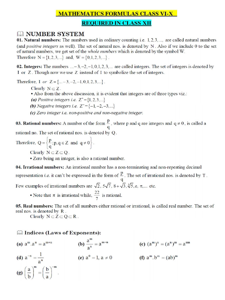 Mathematics Formula | PDF