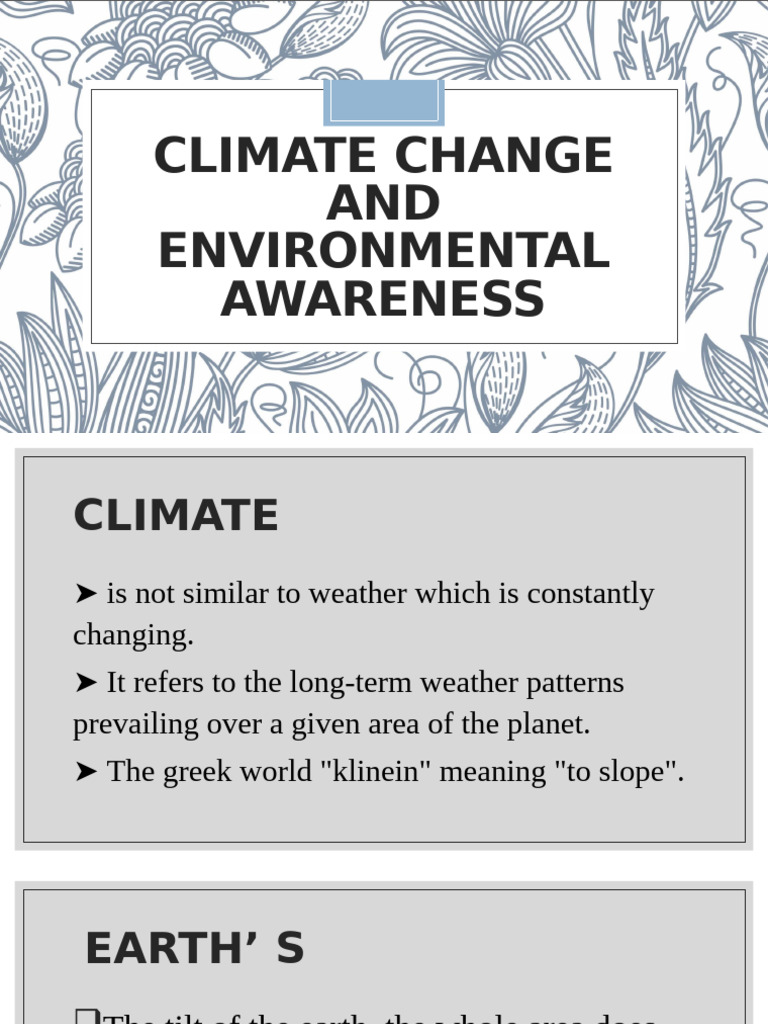 Climate Change and Environmental Awareness | PDF | Earth | Rotation