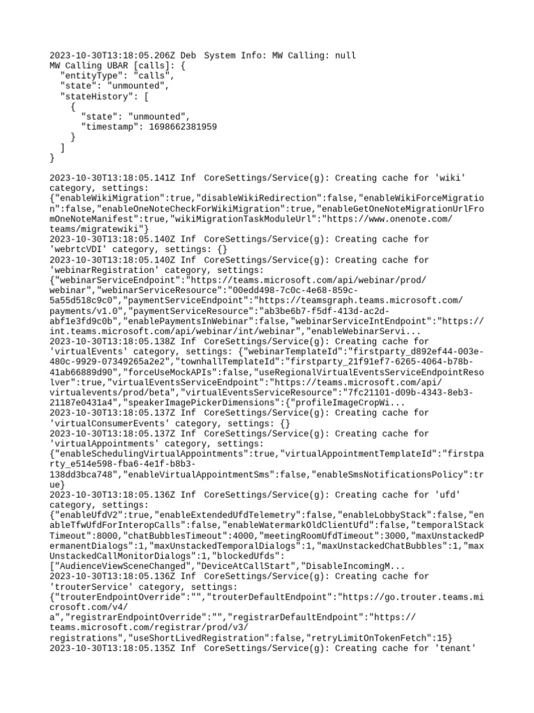 MSTeams Diagnostics Log 30 - 10 - 2023 - 14 - 18 - 04 - Experience - Renderer | PDF | Computing ...