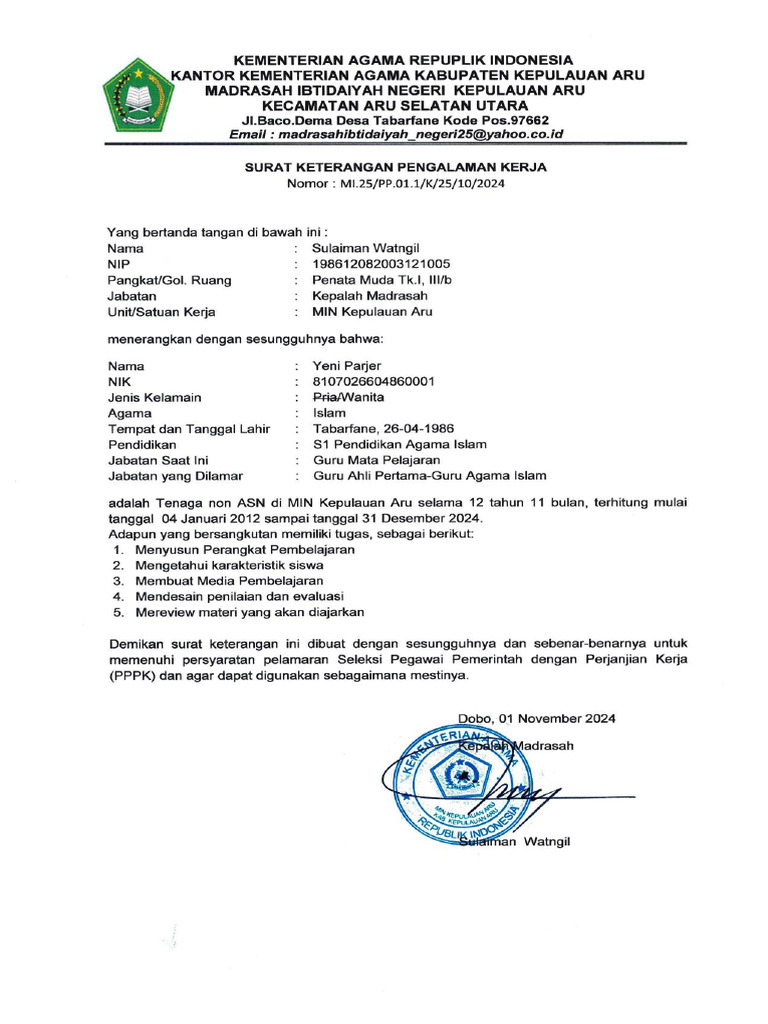 Pengalaman Kerjaa | PDF